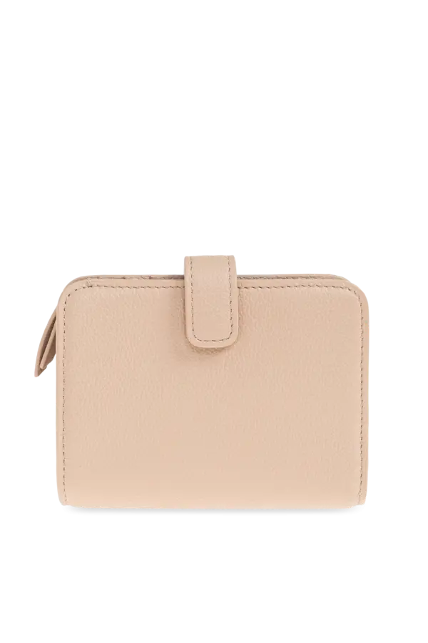 Emporio Armani Leather Wallet With Logo - Beige