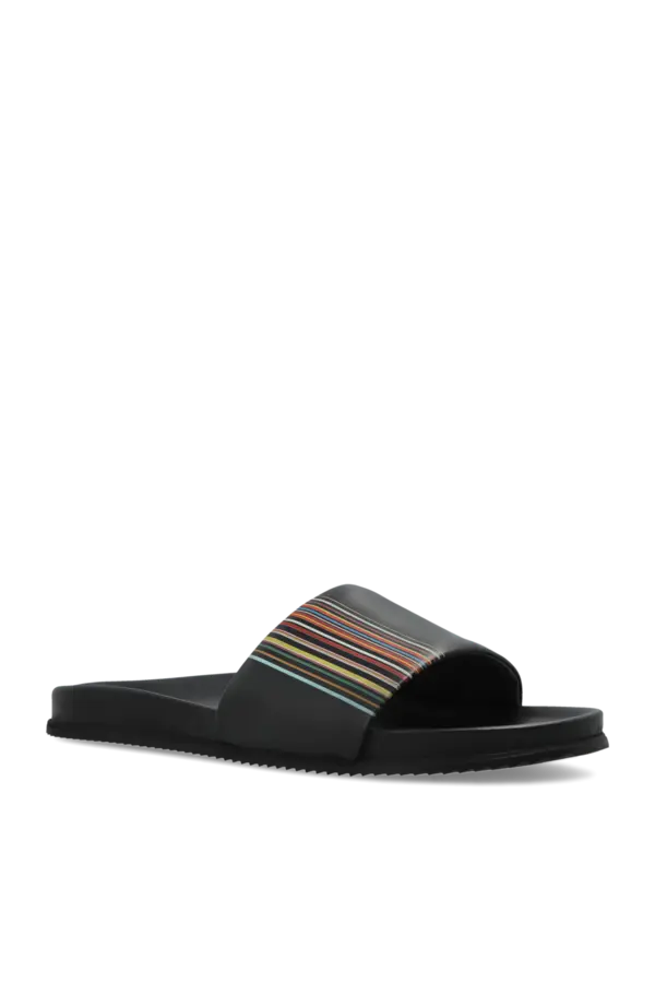 Paul Smith Leather Slides - Black