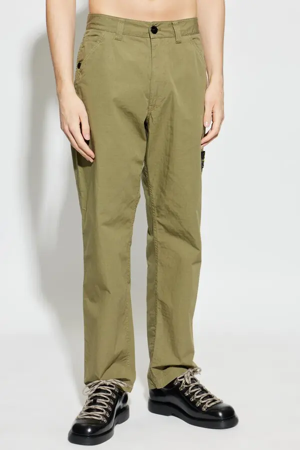 Stone Island Cotton Tapered Trousers - Green