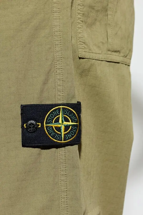 Stone Island Cotton Tapered Trousers - Green