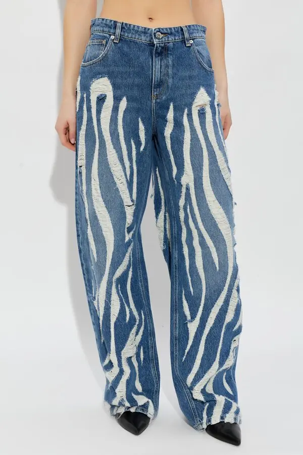 Blumarine Vintage-effect Jeans - Navy Blue