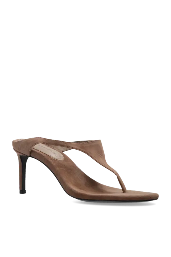 BLACK SUEDE STUDIO Suede Heeled Mules - Brown