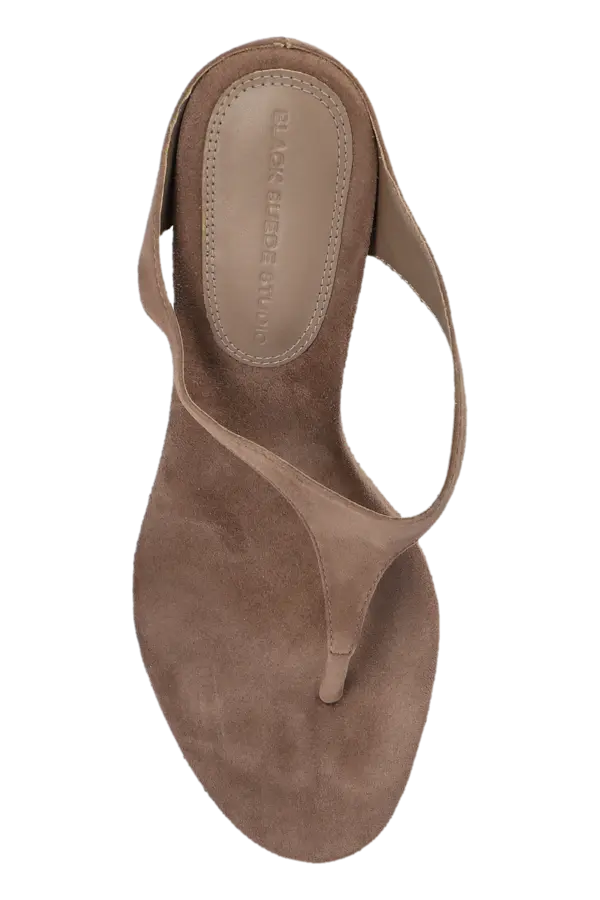 BLACK SUEDE STUDIO Suede Heeled Mules - Brown