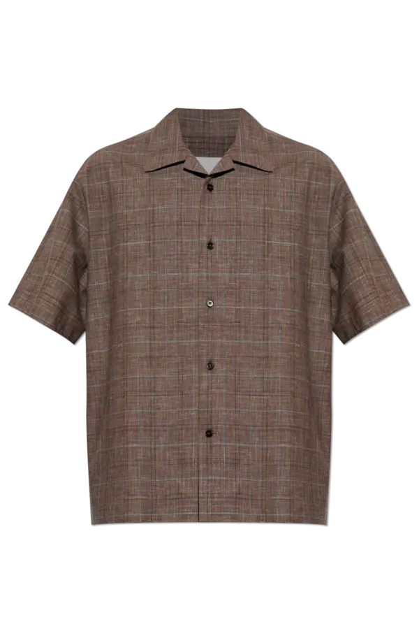 JIL SANDER Wool Short-sleeve Shirt - Brown