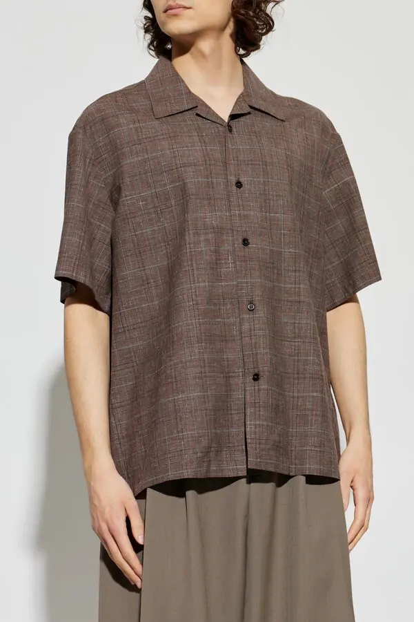 JIL SANDER Wool Short-sleeve Shirt - Brown