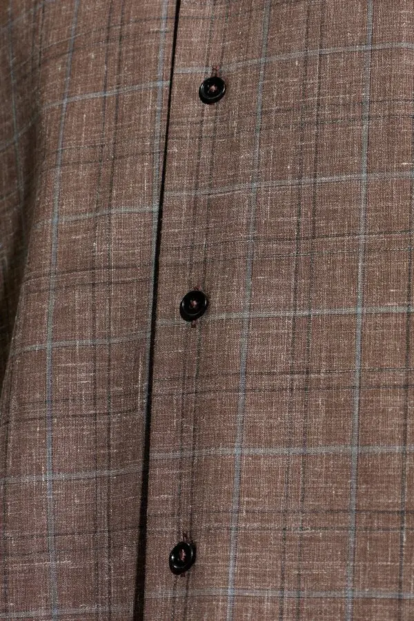 JIL SANDER Wool Short-sleeve Shirt - Brown