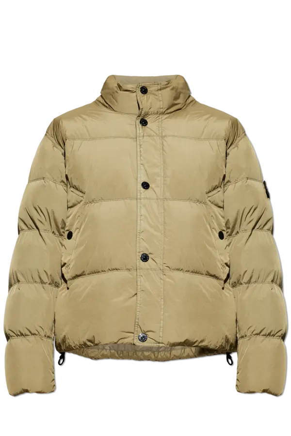 Stone Island Down Jacket With Stand-up Collar - Beige