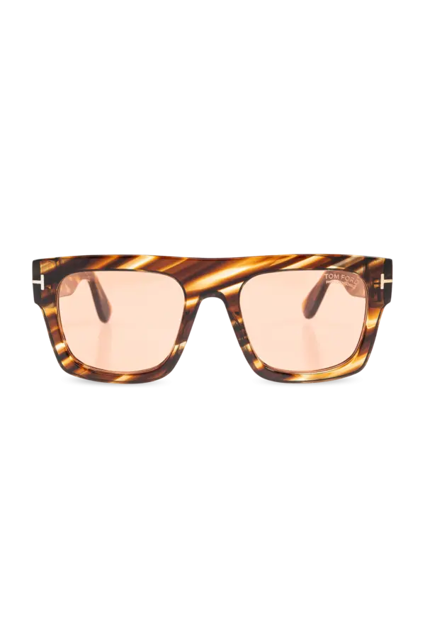 TOM FORD Rectangular Tortoiseshell Sunglasses - Brown