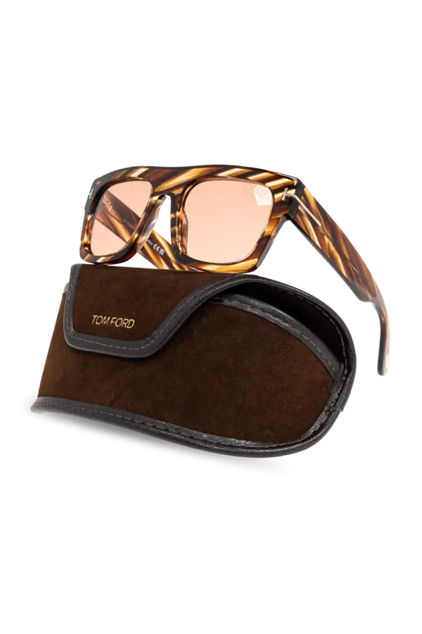 TOM FORD Rectangular Tortoiseshell Sunglasses - Brown