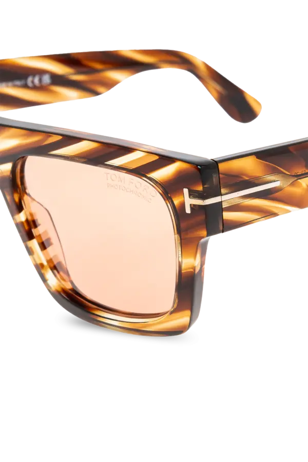 TOM FORD Rectangular Tortoiseshell Sunglasses - Brown