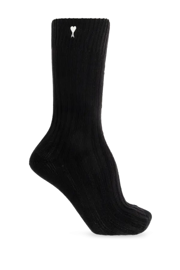 AMI Paris Three-pack Of Ribbed Mid-calf Socks