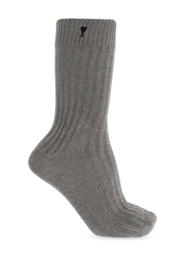 AMI Paris Three-pack Of Ribbed Mid-calf Socks