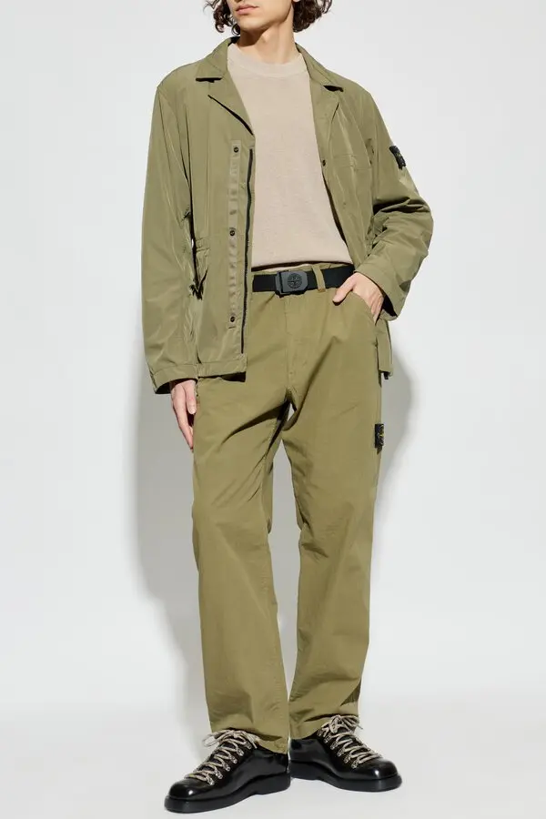 Stone Island Lightweight Jacket With Pockets - Green