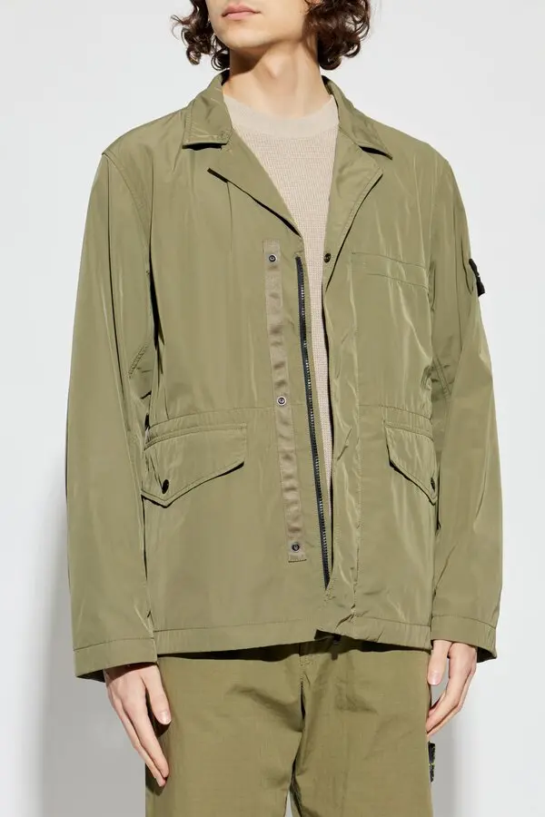 Stone Island Lightweight Jacket With Pockets - Green