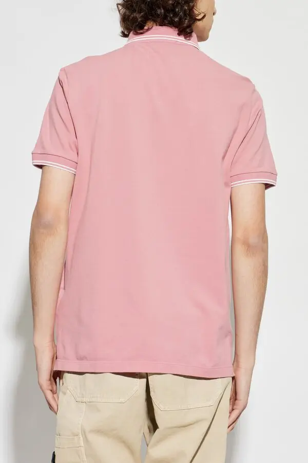 Stone Island Polo With Logo Patch - Pink