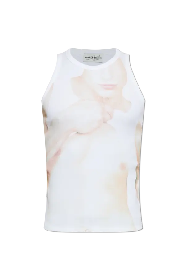 CARNE BOLLENTE Ribbed Tank Top With Print