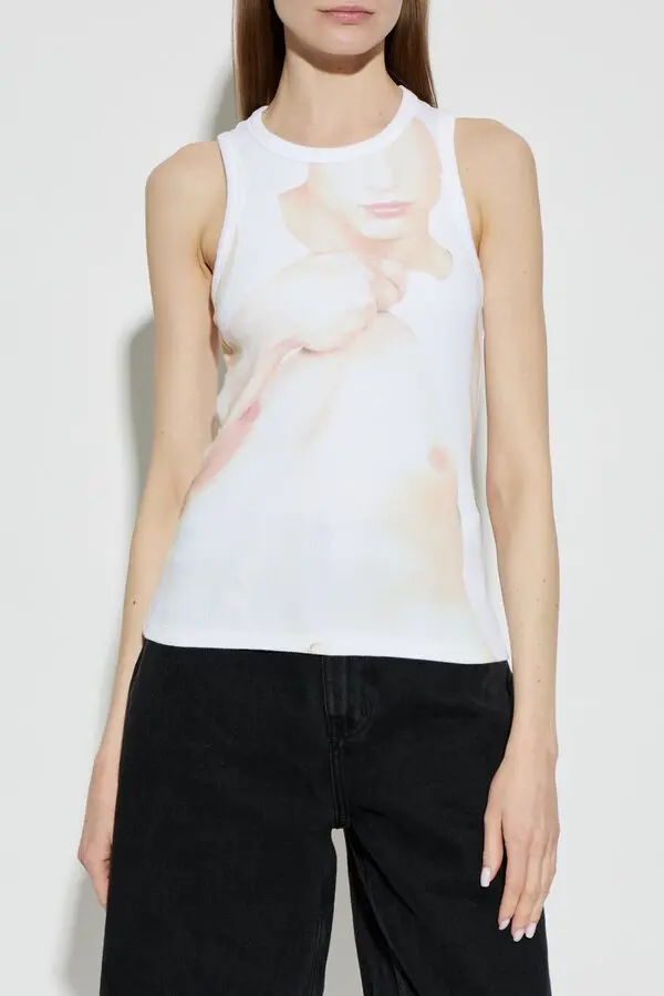 CARNE BOLLENTE Ribbed Tank Top With Print