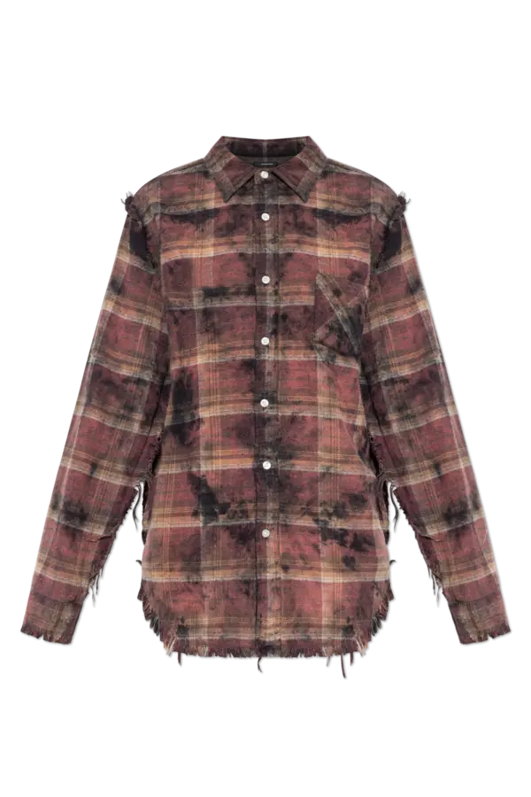 R13 Vintage Effect Plaid Shirt - Multicolour