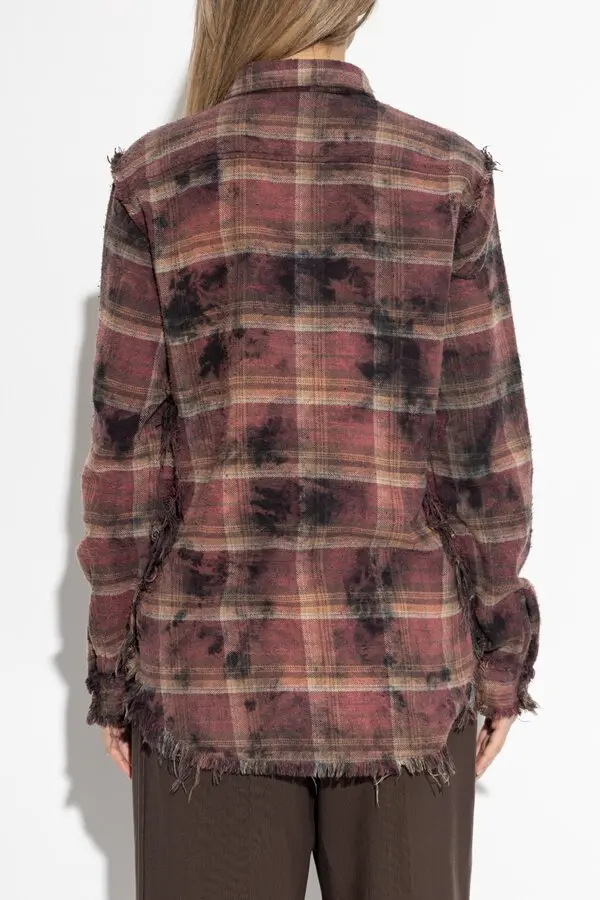 R13 Vintage Effect Plaid Shirt - Multicolour