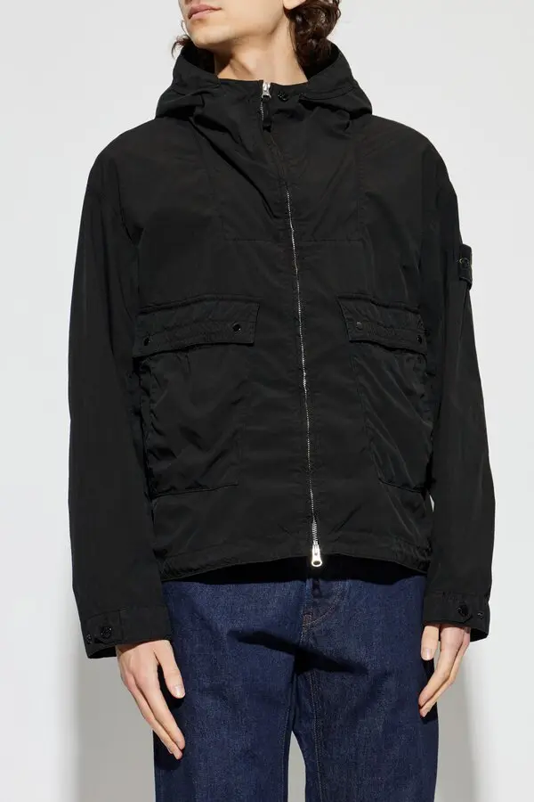 Stone Island Lightweight Hooded Jacket - Black
