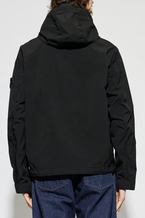 Stone Island Lightweight Hooded Jacket - Black