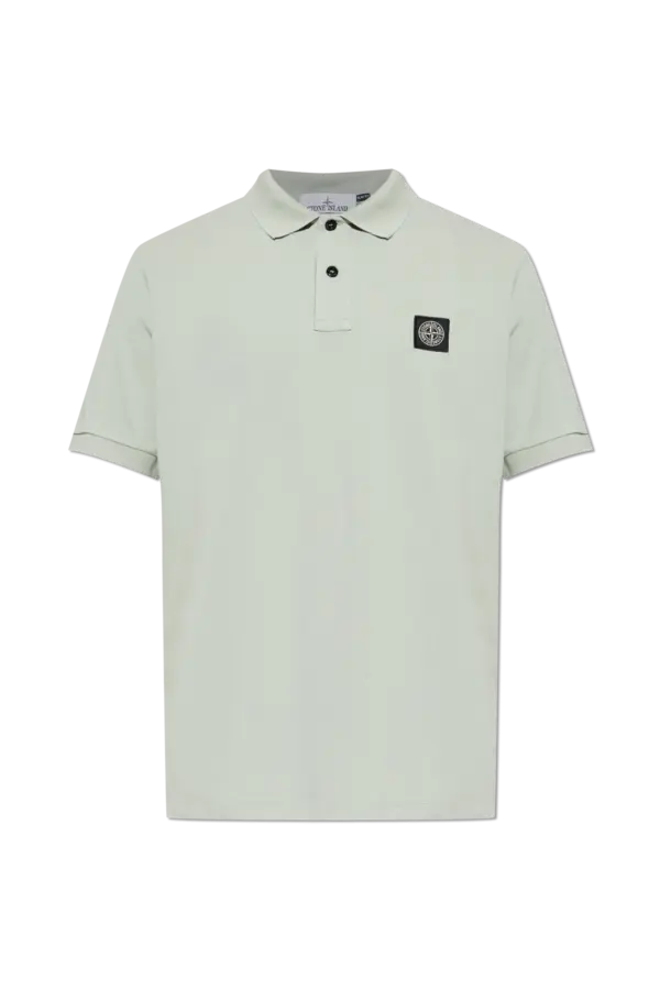 Stone Island Polo Shirt With Logo Patch - Green