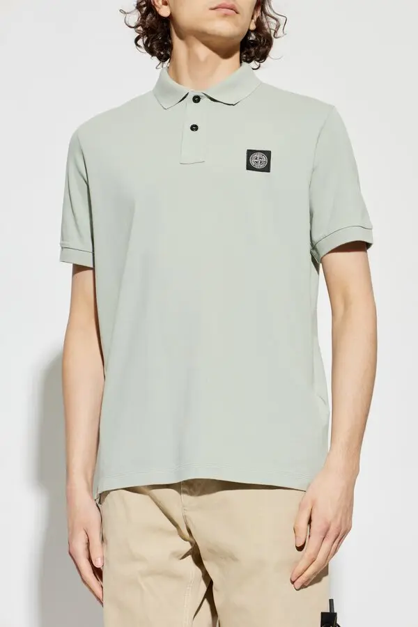 Stone Island Polo Shirt With Logo Patch - Green
