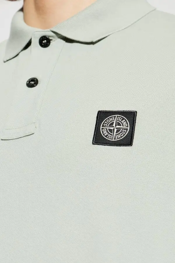 Stone Island Polo Shirt With Logo Patch - Green