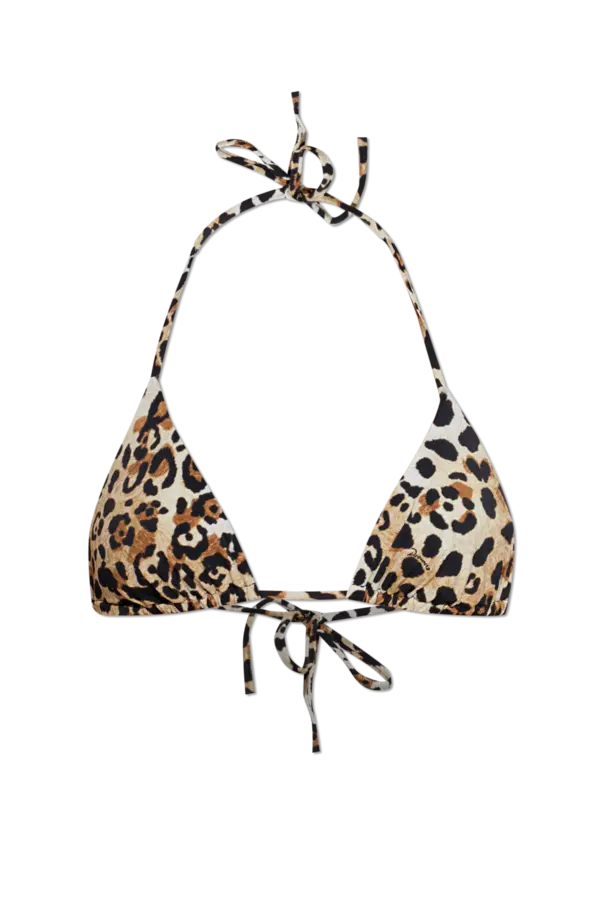 Dsquared2 Animal Print Triangle Bikini Top - Brown