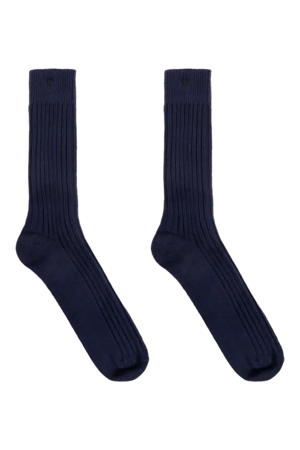 AMI Paris Cotton Socks - Navy Blue