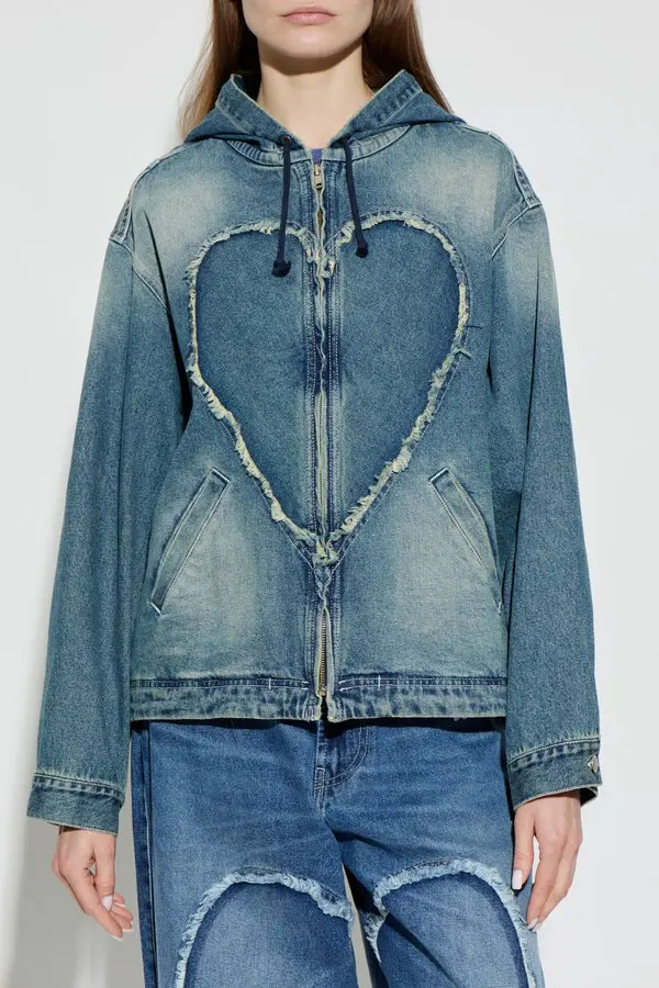CARNE BOLLENTE Denim Jacket With Hood
