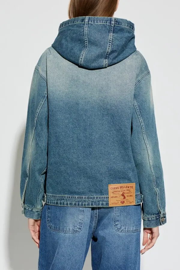 CARNE BOLLENTE Denim Jacket With Hood