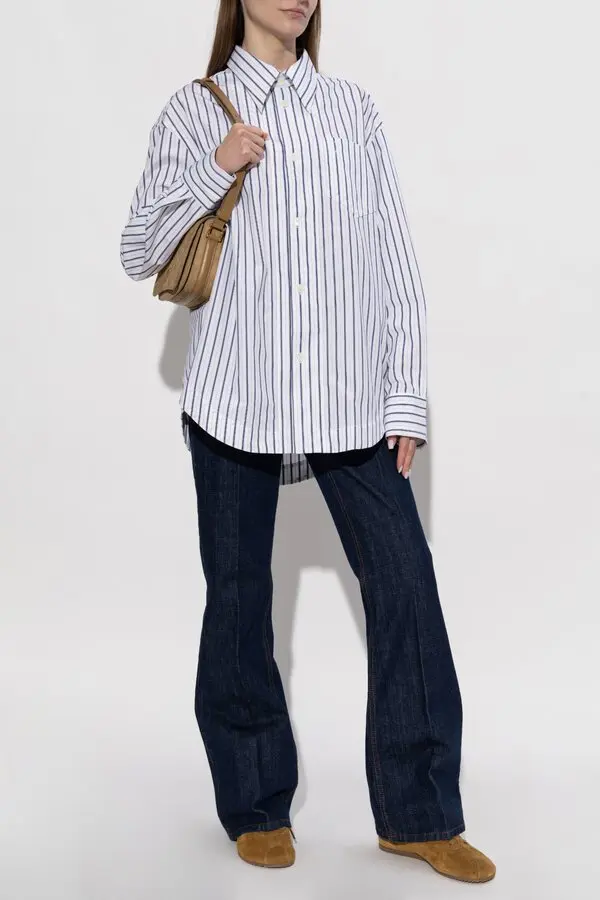 AMI Paris Striped Shirt - White