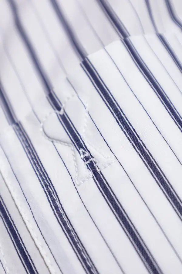 Ami Striped Shirt Dress - White