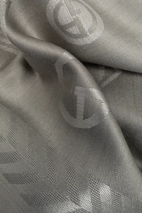Giorgio Armani Scarf With Monogram - Grey