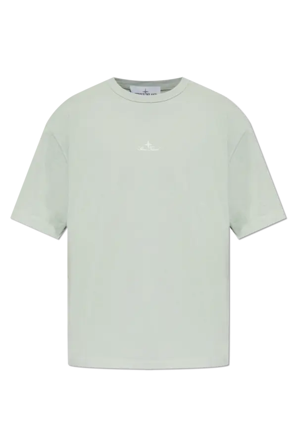 Stone Island T-shirt With Embroidered Logo - Green