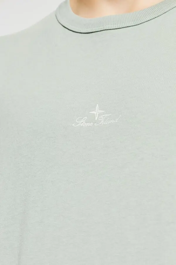 Stone Island T-shirt With Embroidered Logo - Green