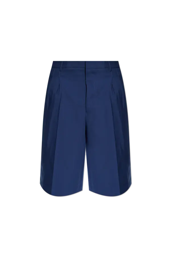 Ami Wool Tailored Shorts - Navy Blue