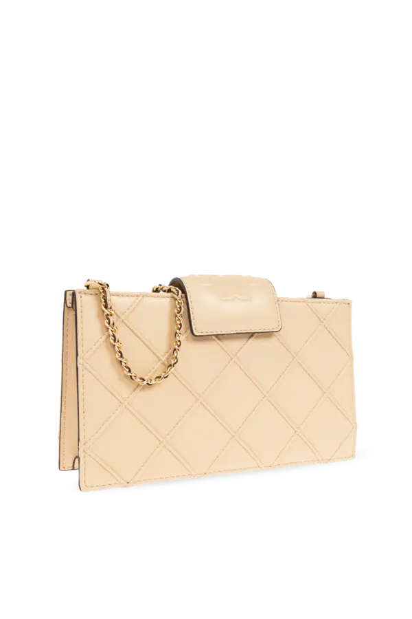 Tory Burch Fleming Mini Chain Wallet - Beige