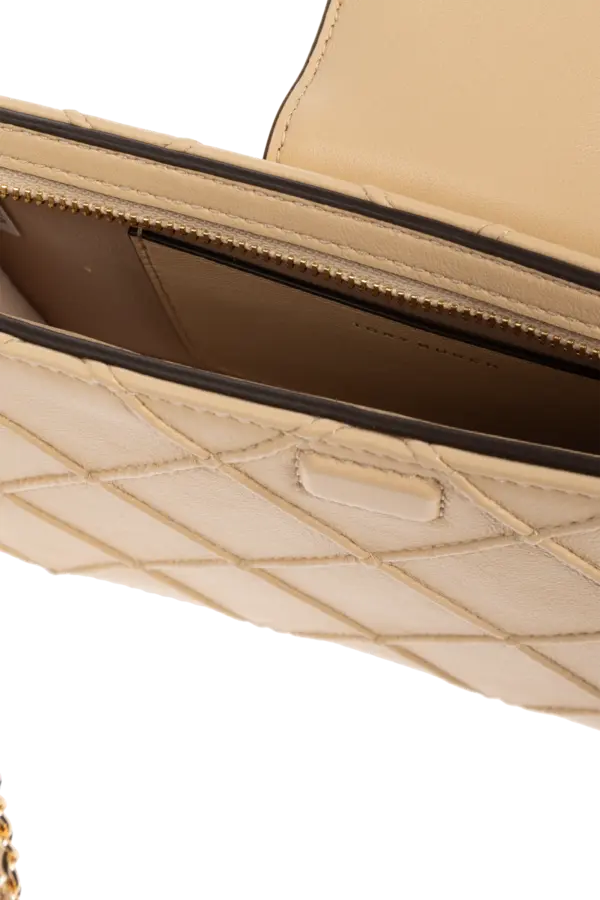 Tory Burch Fleming Mini Chain Wallet - Beige