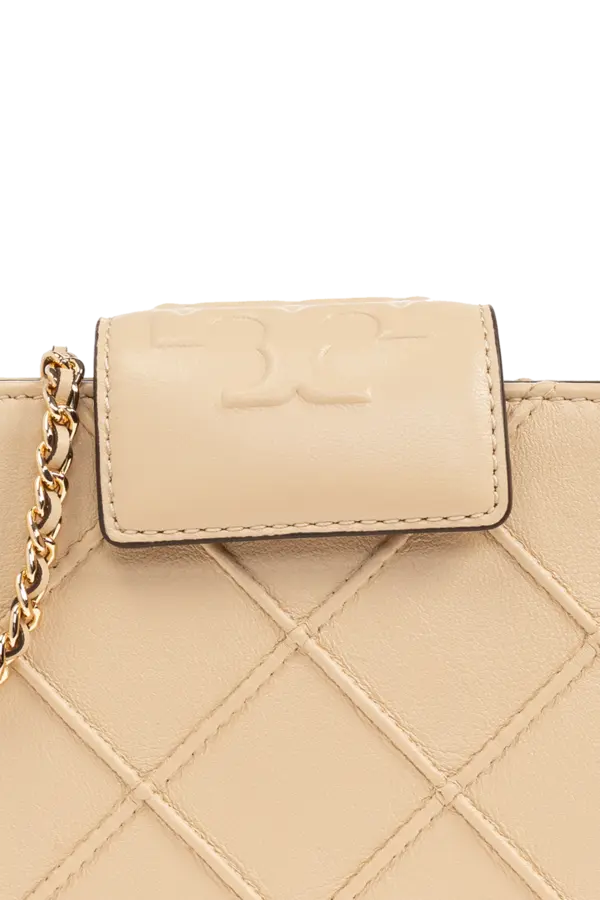 Tory Burch Fleming Mini Chain Wallet - Beige