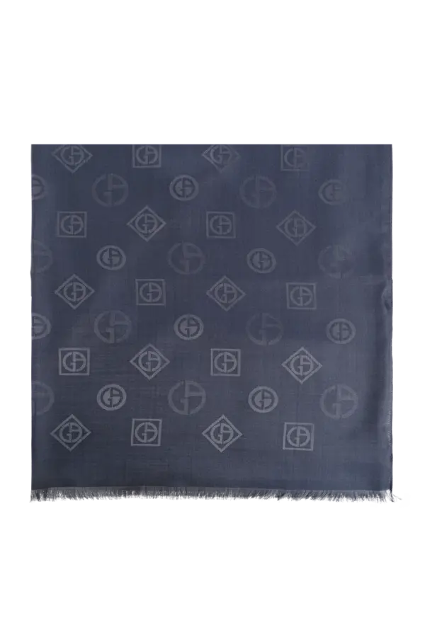 Giorgio Armani Silk Scarf - Navy Blue