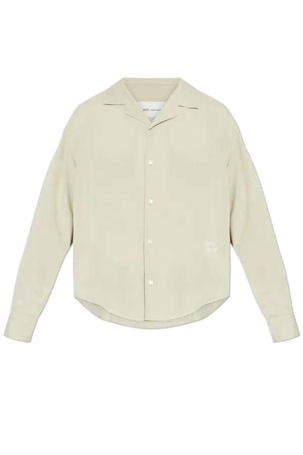 AMI Paris Asymmetrical Cut Shirt - Beige