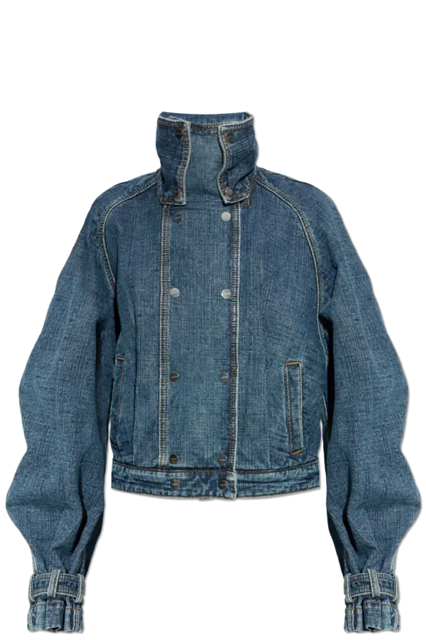 LANVIN Denim Jacket With Stand-up Collar - Blue