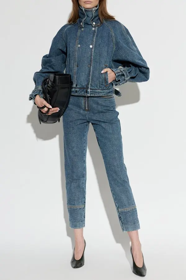 LANVIN Denim Jacket With Stand-up Collar - Blue