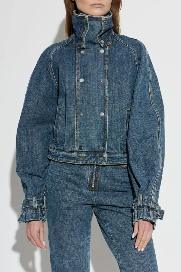 LANVIN Denim Jacket With Stand-up Collar - Blue