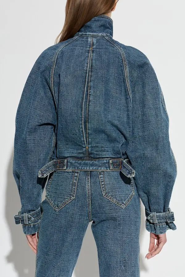 LANVIN Denim Jacket With Stand-up Collar - Blue
