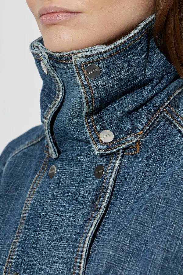 LANVIN Denim Jacket With Stand-up Collar - Blue