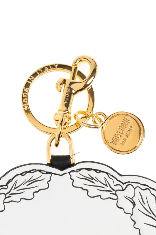 Moschino Leather Medallion Keychain