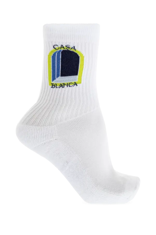 Casablanca Logo Socks - White